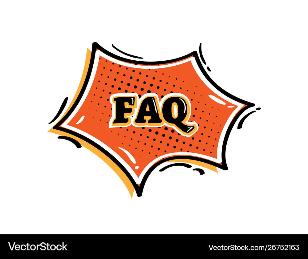 Faq comic bubble Royalty Free Vector Image - VectorStock