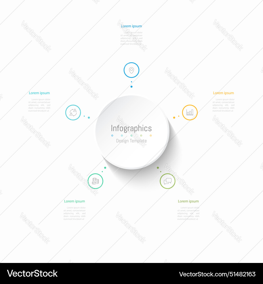 Infographic 5 options design elements Royalty Free Vector