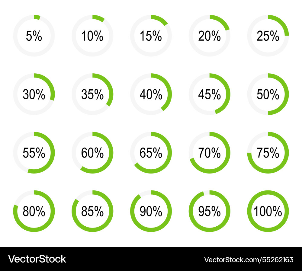 Infographic elements pie charts percent download Vector Image