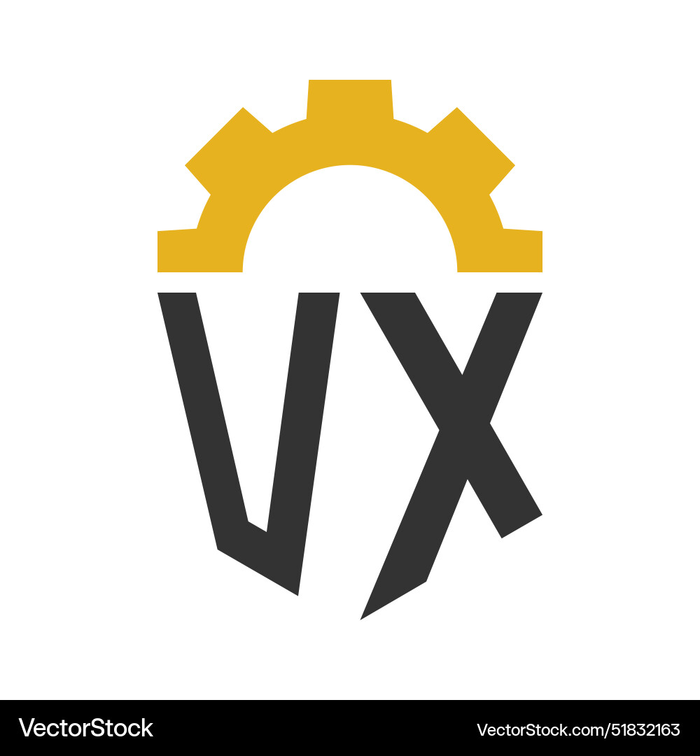 Letter vx gear logo design for service center Vector Image