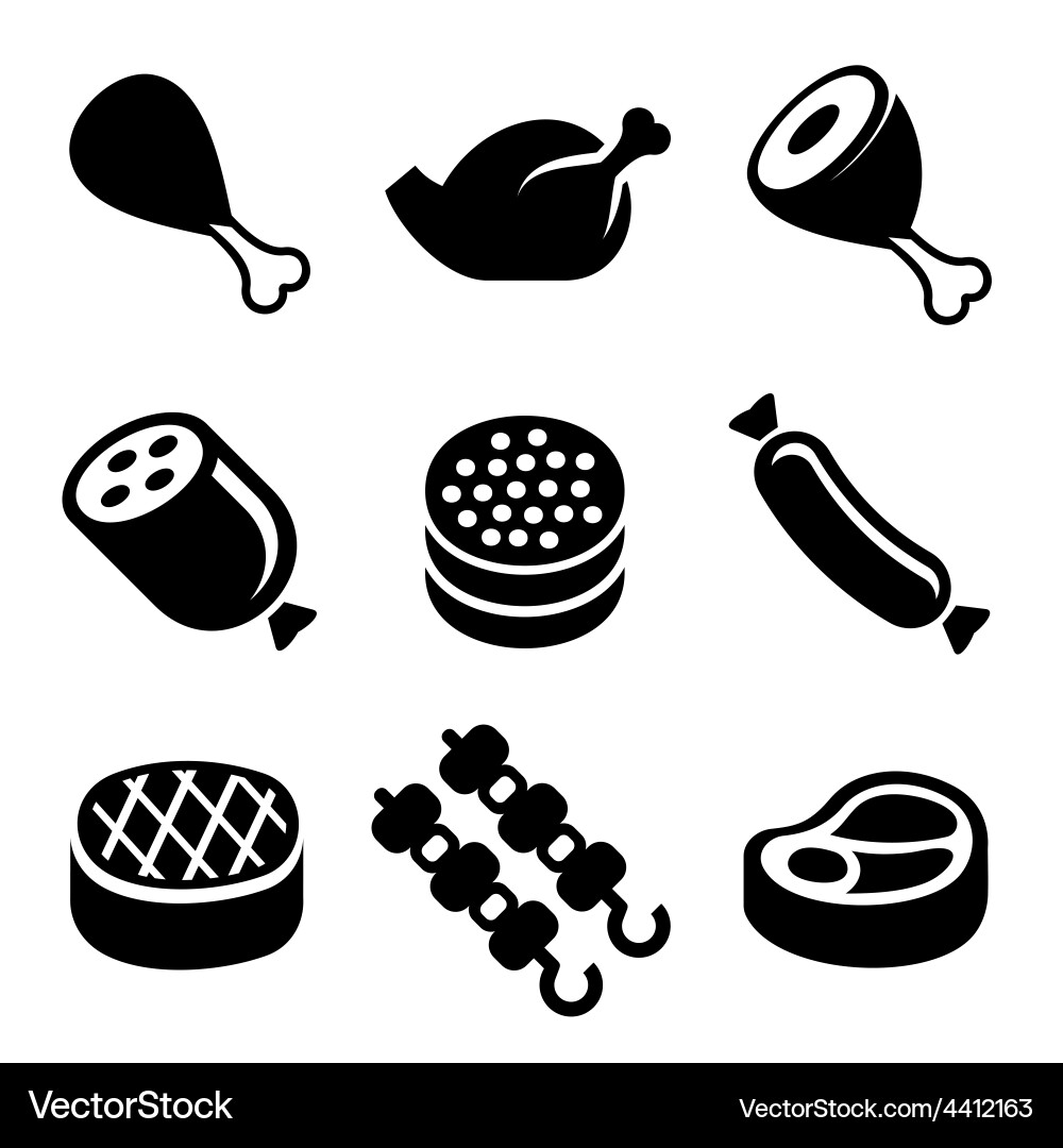 Meat Icon Collection Royalty Free Vector Image