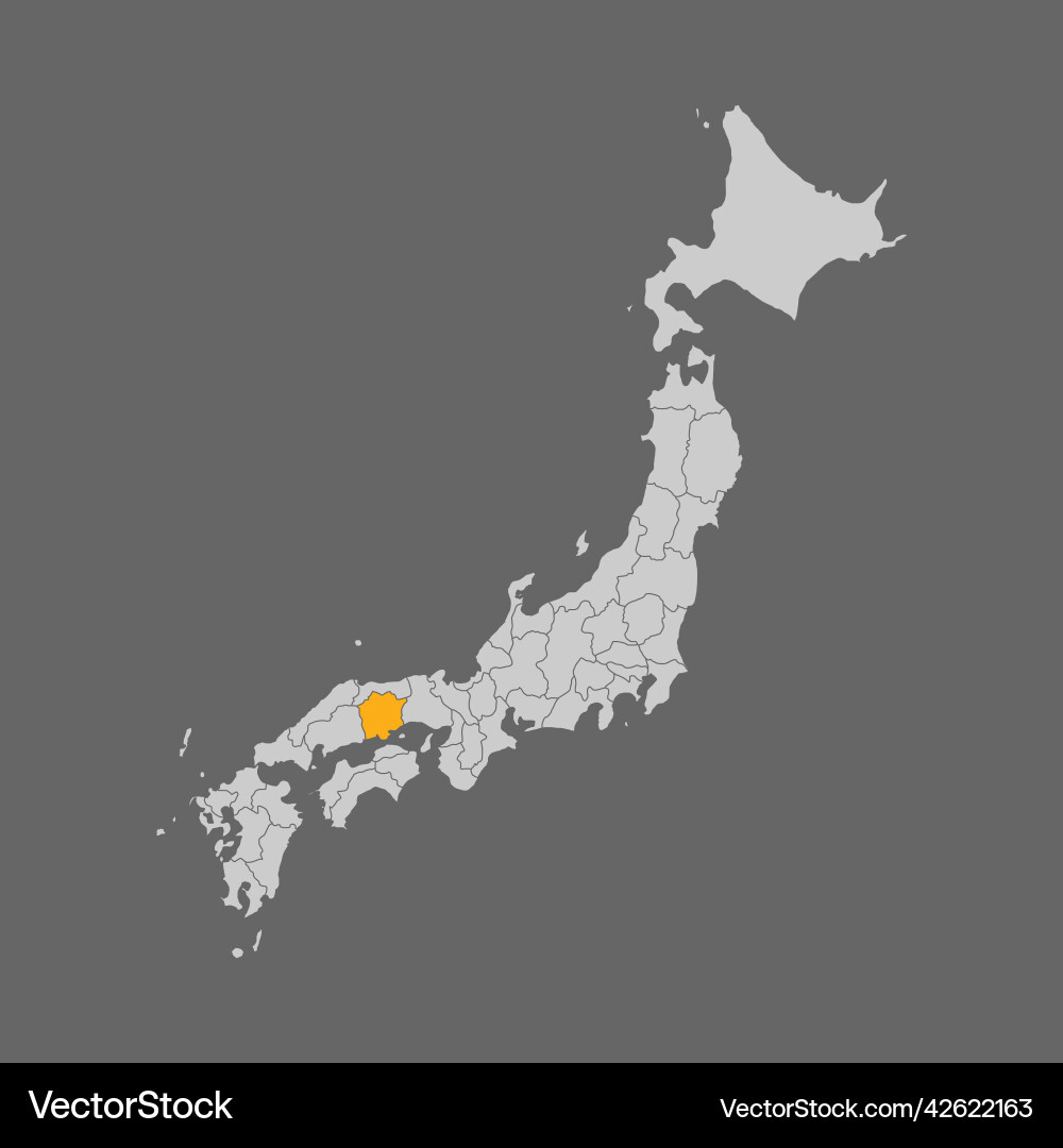 Okayama Prefecture Map of Japan Royalty Free Vector Image