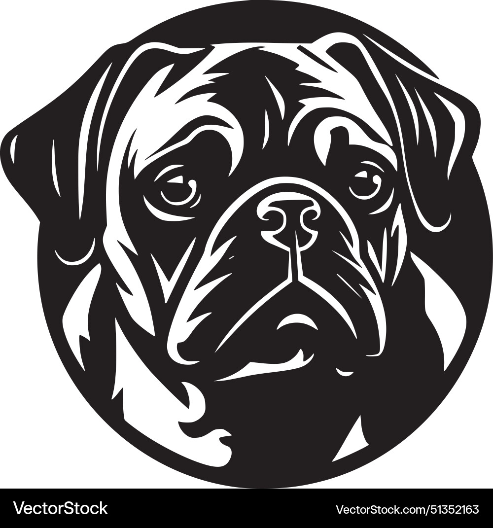 Pug - minimalist and flat logo Royalty Free Vector Image