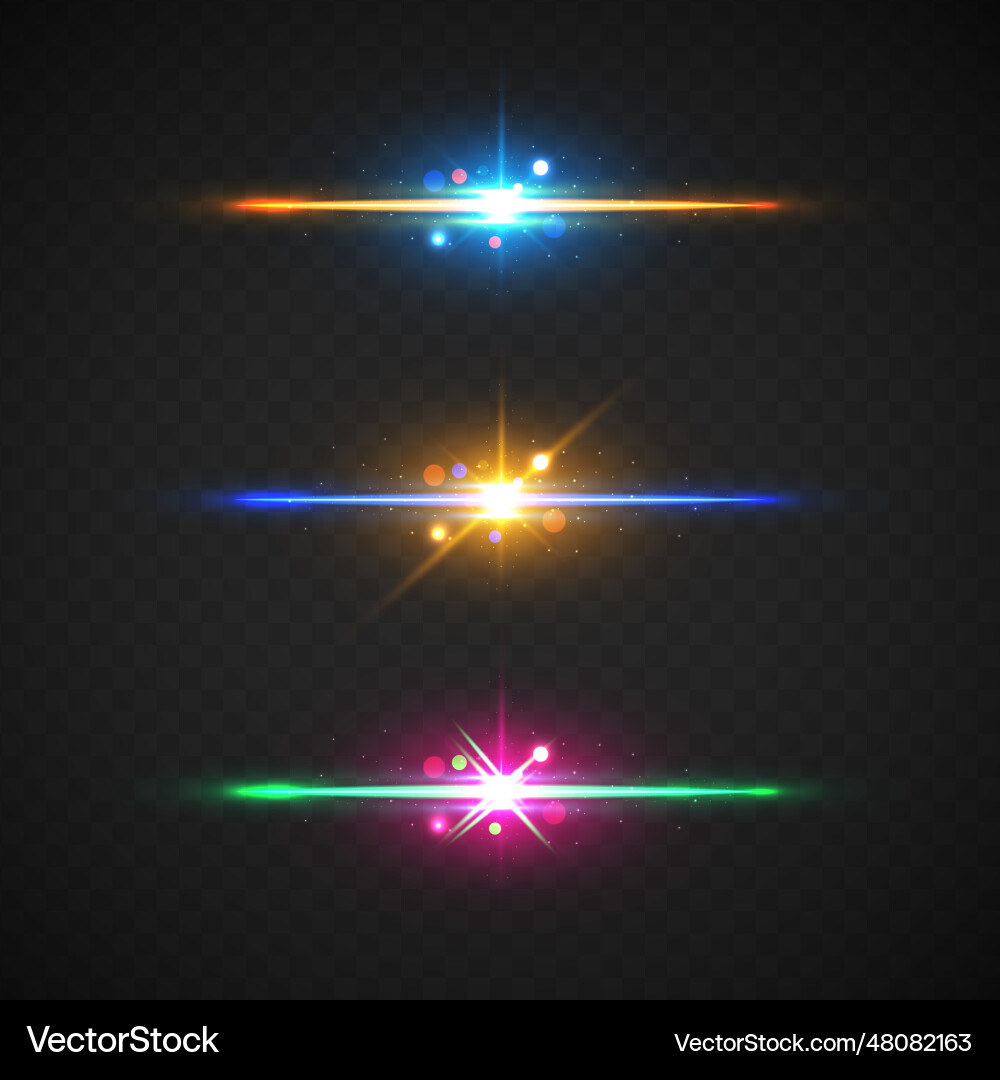 Realistic lens flare elements collection clipping Vector Image