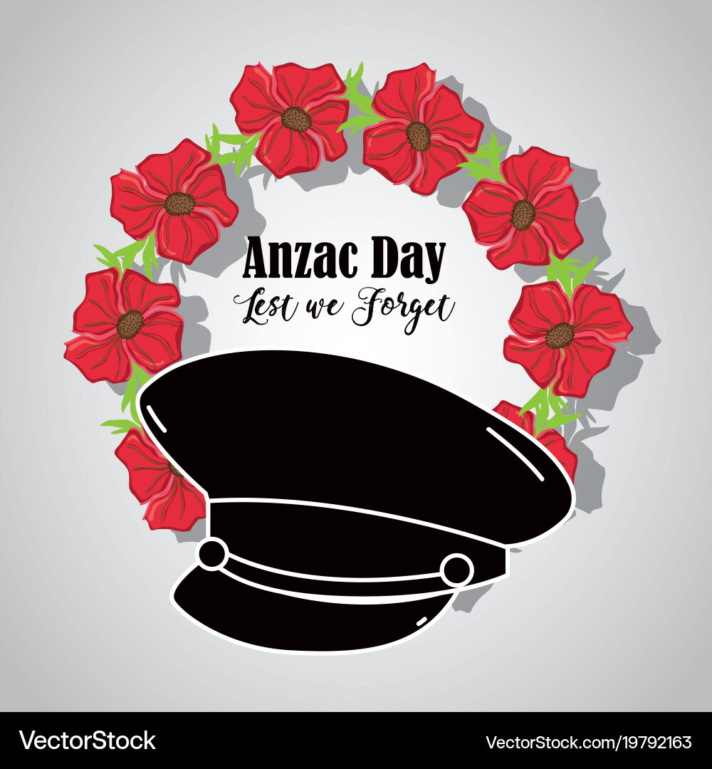 Soldier hat to anzac day memorial Royalty Free Vector Image