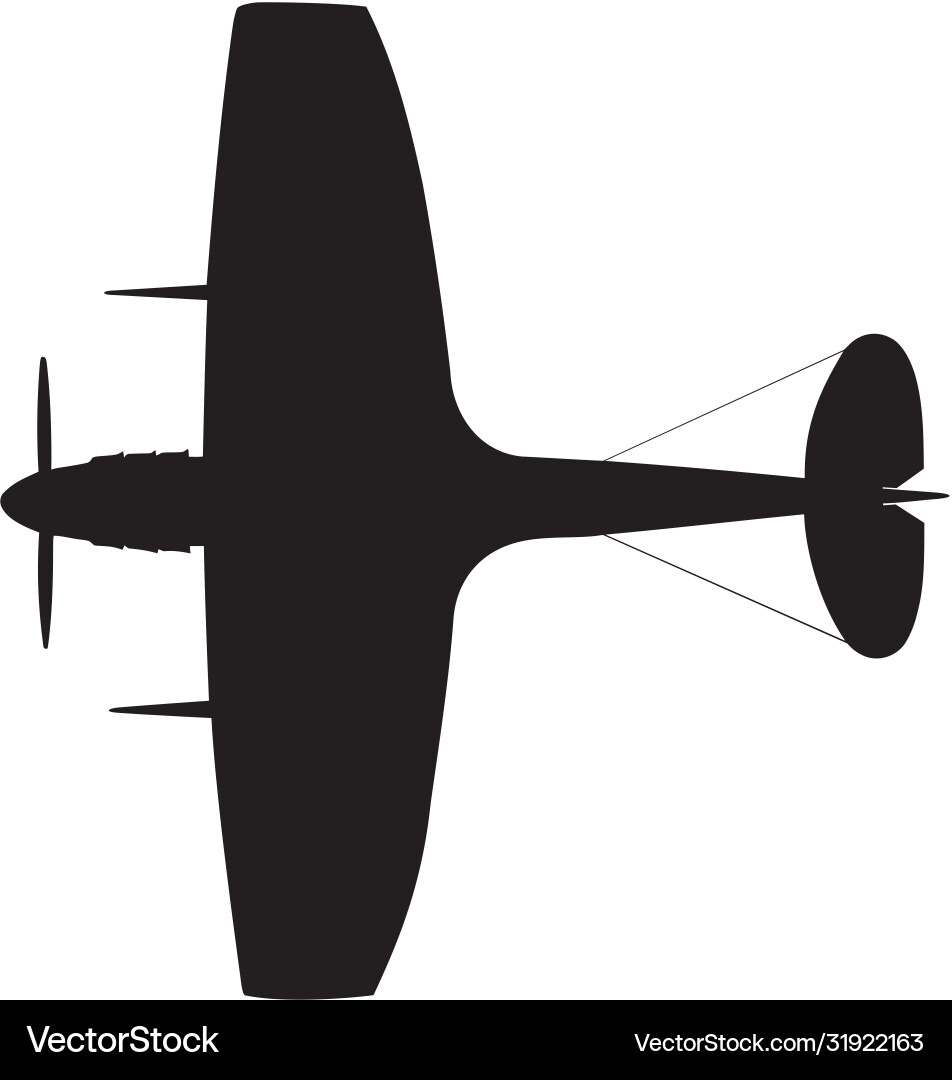 Spitfire Airplane Silhouette Royalty Free Vector Image