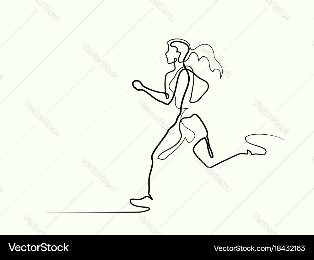 Sport running woman Royalty Free Vector Image - VectorStock