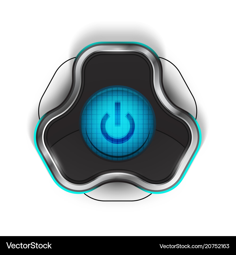 Techno futuristic start power button Royalty Free Vector