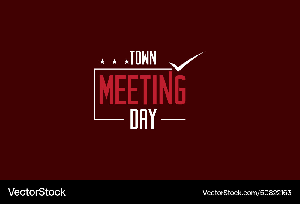 Town meeting day red background Royalty Free Vector Image