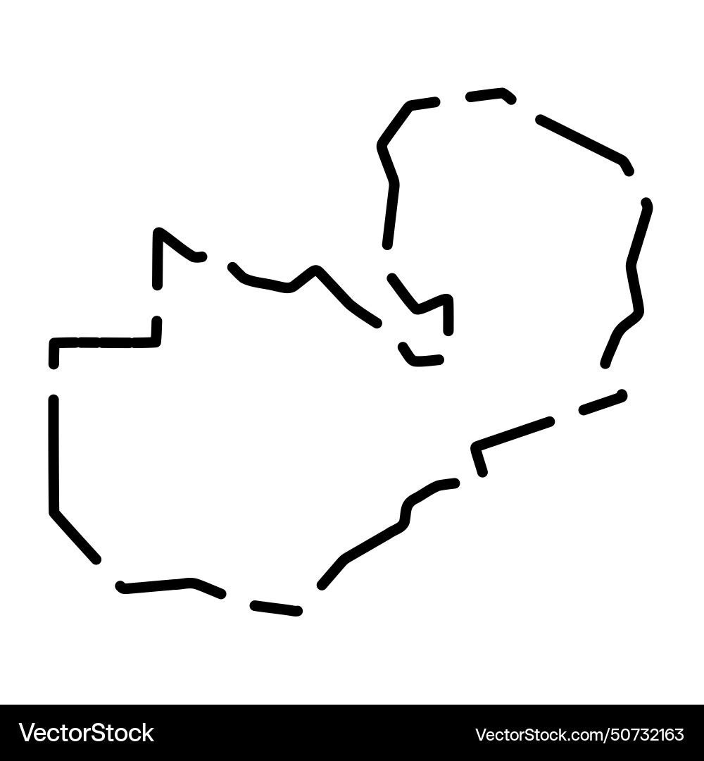 Zambia simplified broken outline map Royalty Free Vector Zambia simplified broken outline map Royalty Free Vector