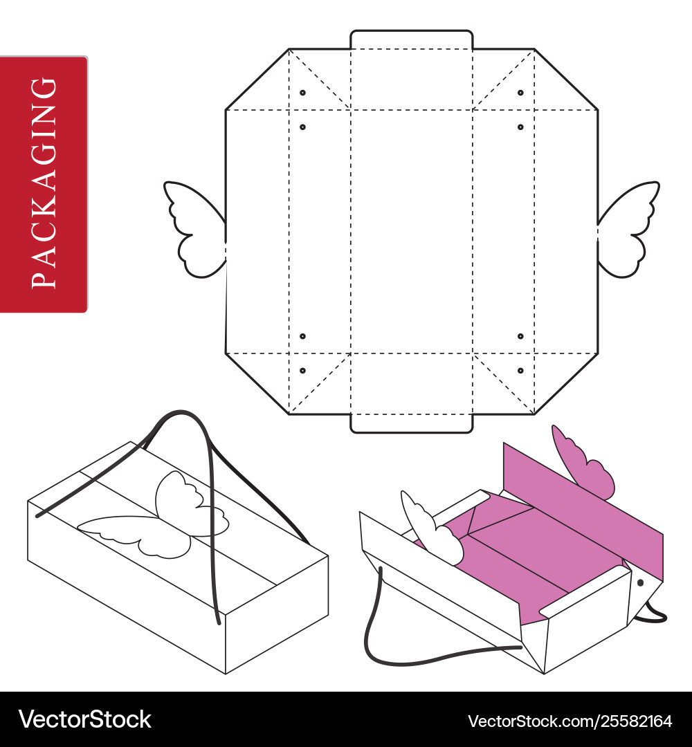 Boxpackage template isolated Royalty Free Vector Image