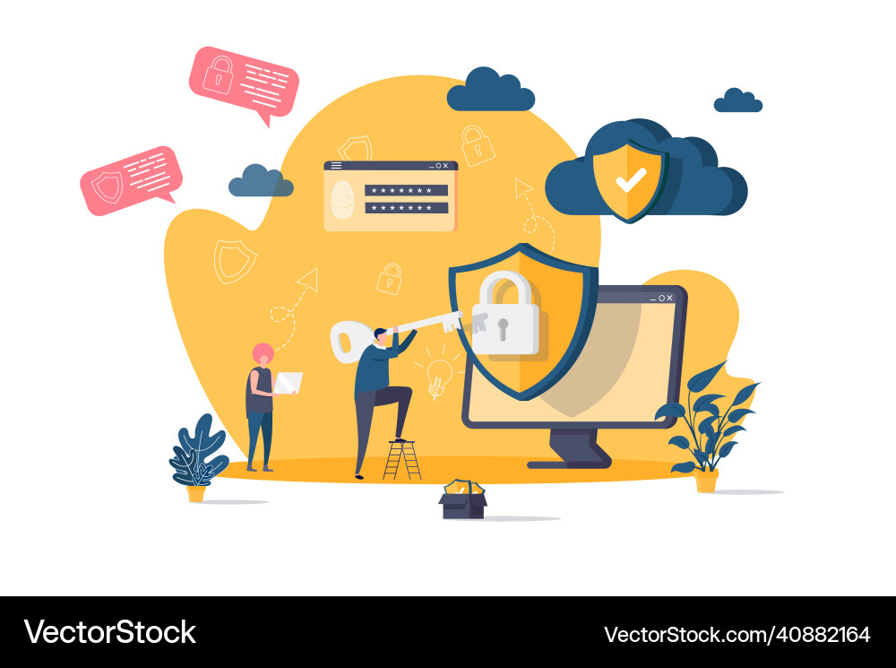 Cybersecurity Access Concept Royalty Free Vector Image
