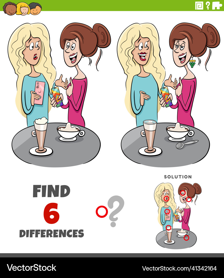 Differences game with cartoon women talking Vector Image