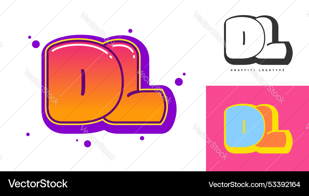Dl logo design for festival or party initial Vector Image