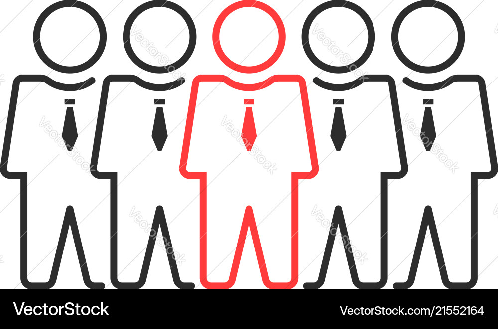 Group of thin line people like leadership Vector Image
