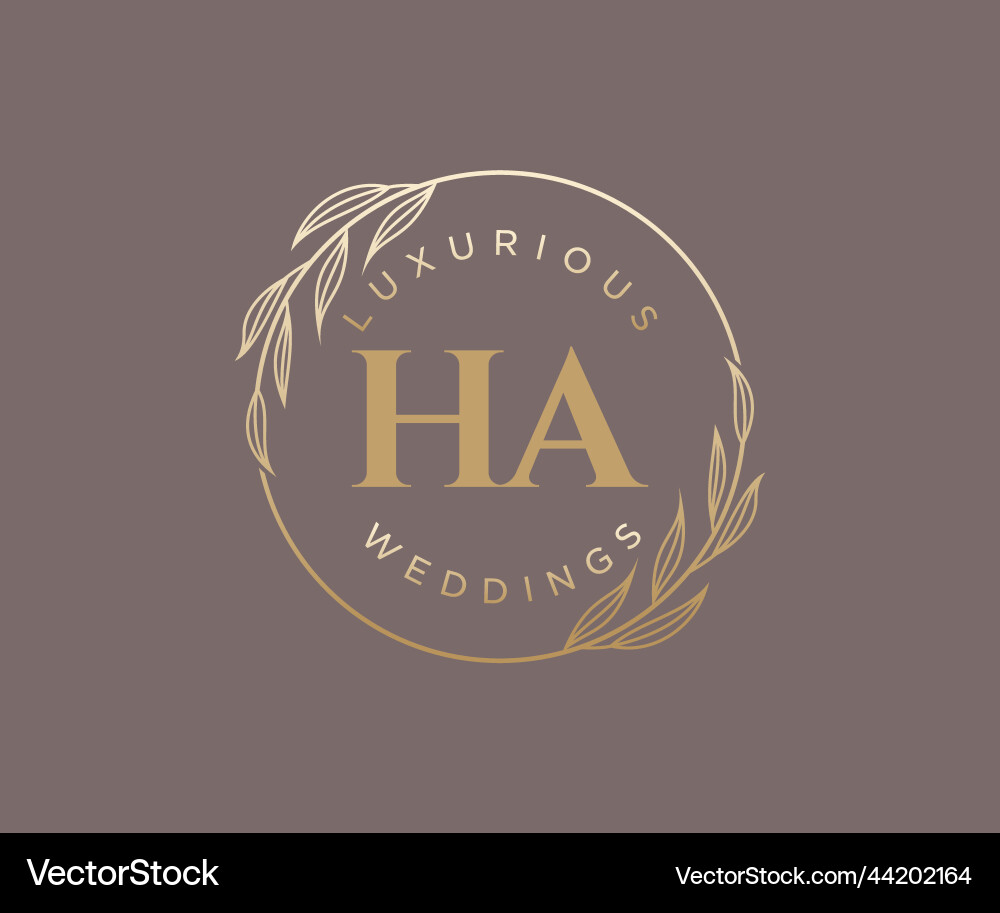 Ha initials letter wedding monogram logos Vector Image