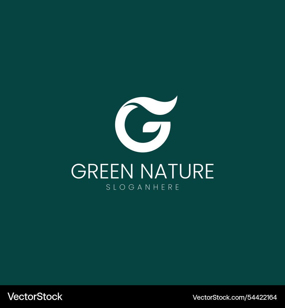 Letter g leaf logo design template Royalty Free Vector Image