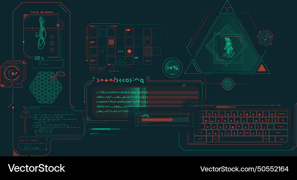 Scientific research data processing interface Vector Image