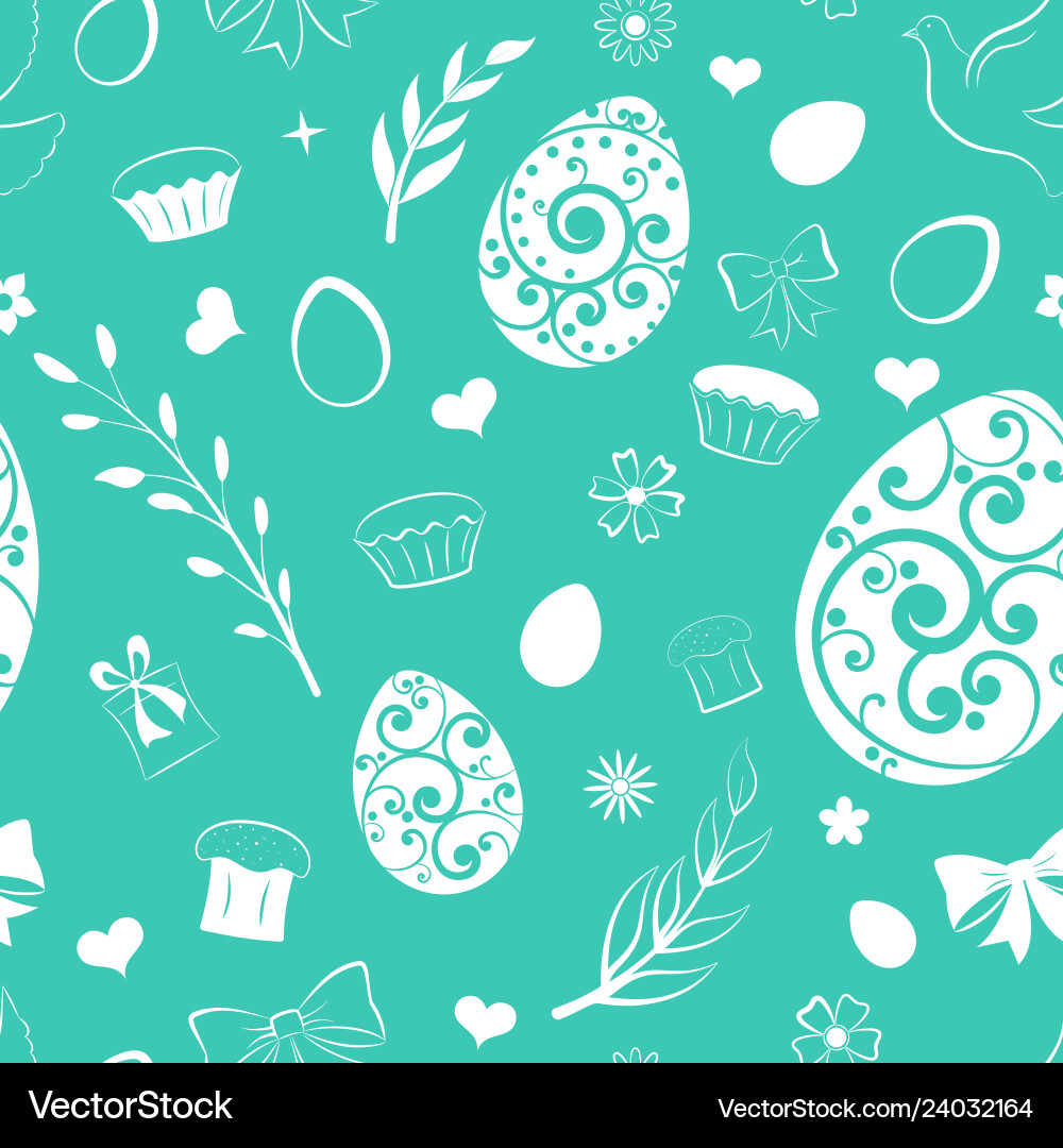 Seamless pattern of easter symbols Royalty Free Vector Image