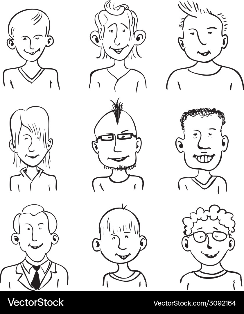 Smiling faces Royalty Free Vector Image - VectorStock