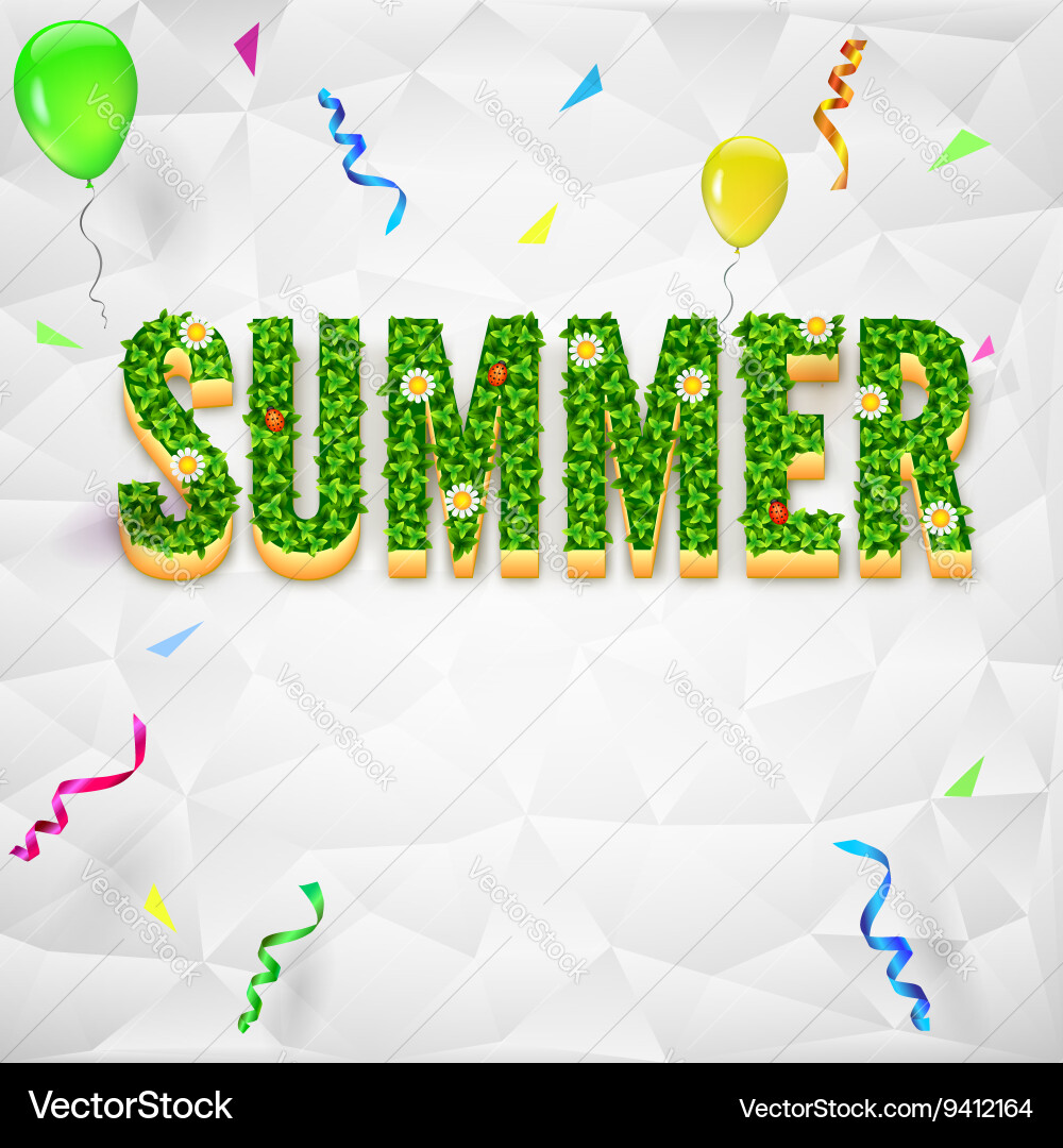 Summer with confetti serpentine Royalty Free Vector Image