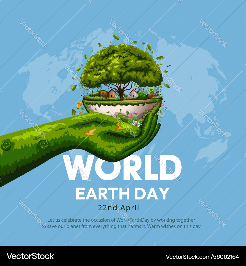 World environmental day hands holding with tree Vector Image