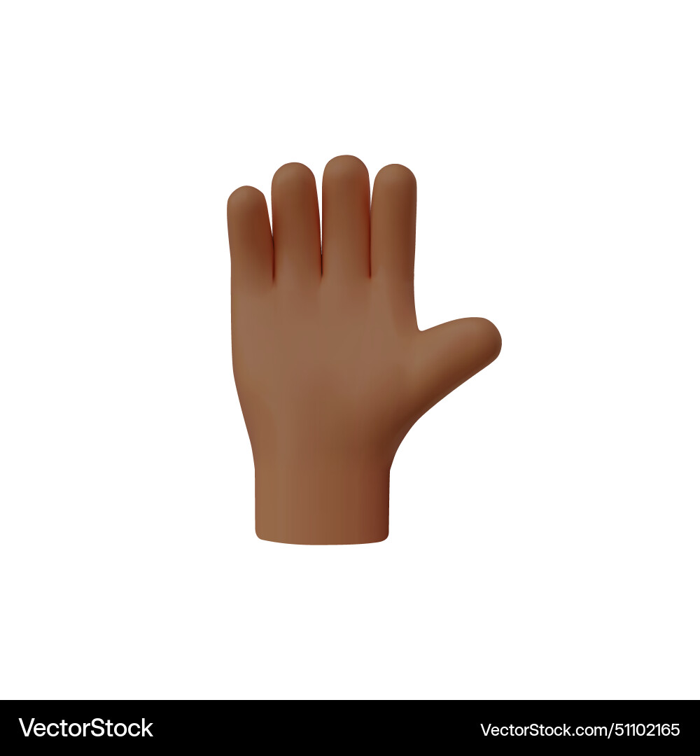 Black hand gesture icon in 3d on isolated Vector Image