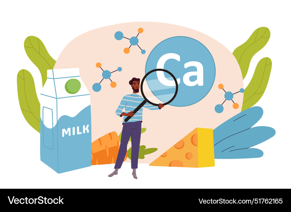 Calcium in food concept Royalty Free Vector Image