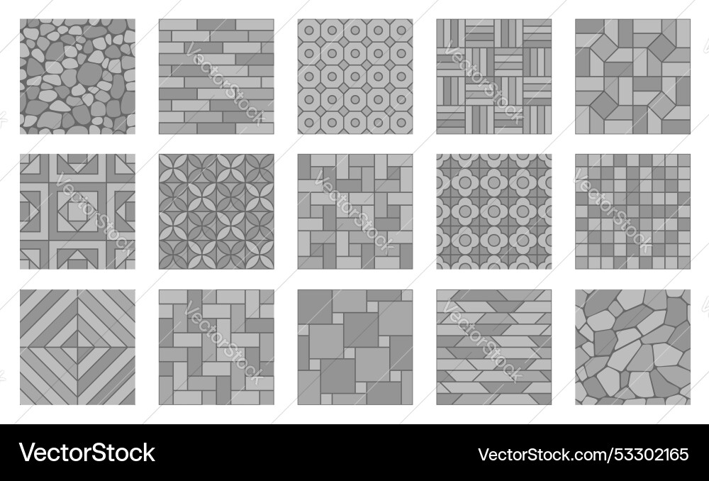 Grey stone pavement seamless pattern backgrounds Vector Image