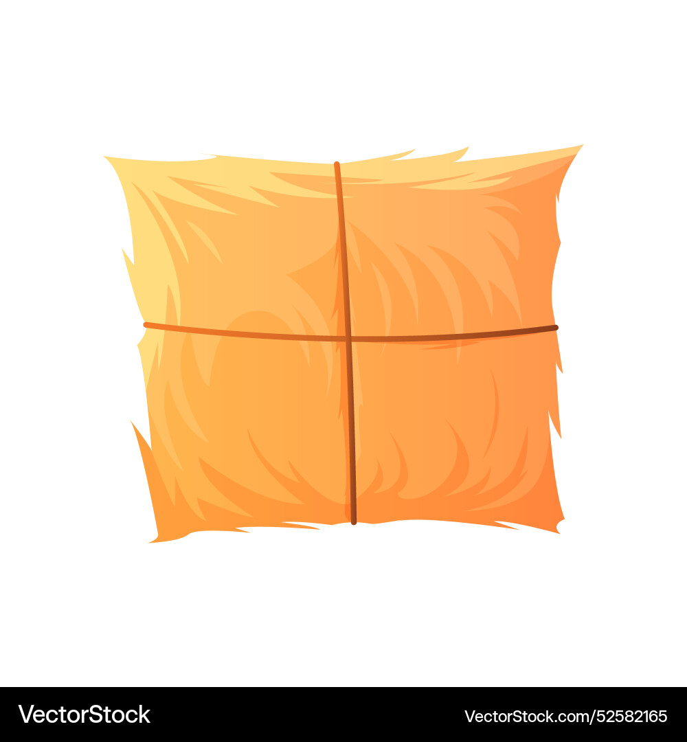 Haystack of square shape dry hay harvest packing Vector Image