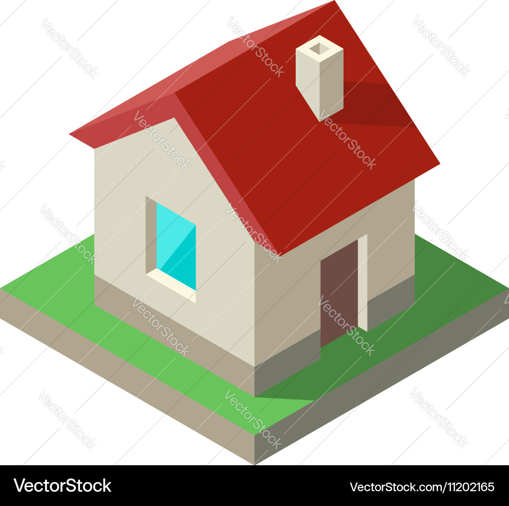 Isometric house icon logo Royalty Free Vector Image