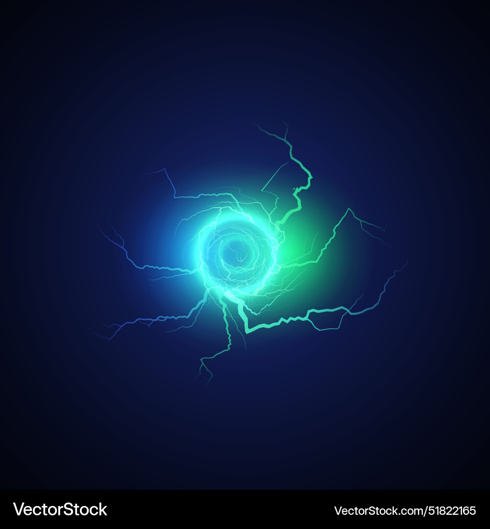 Lightning ball sphere with electrical discharges Vector Image