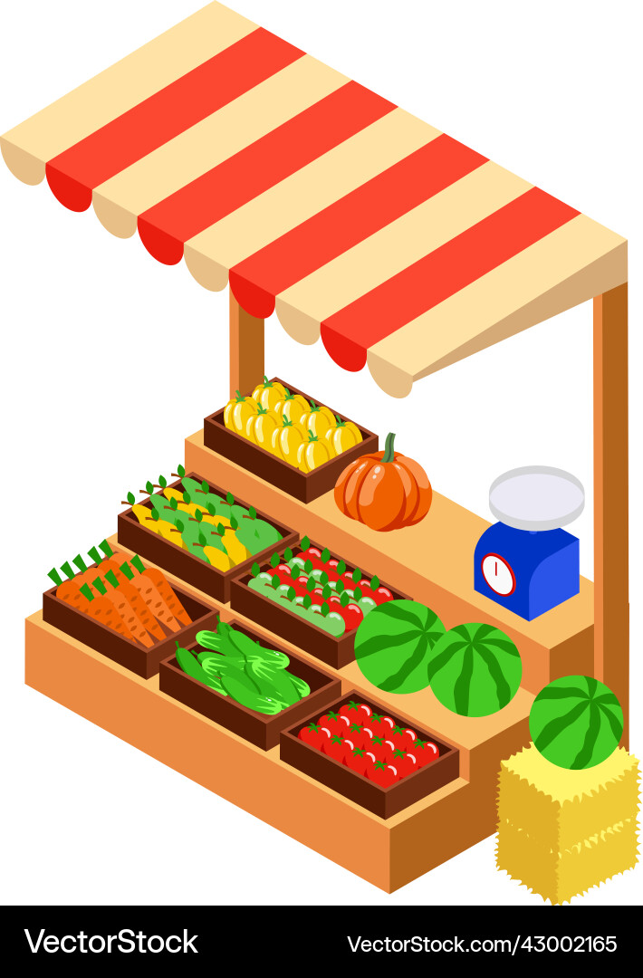 Local food stall composition Royalty Free Vector Image