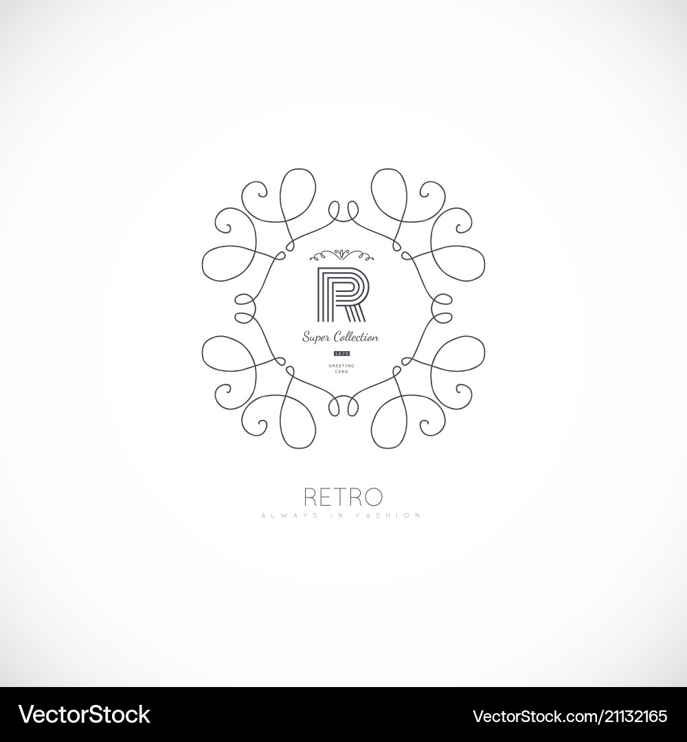 Luxury monogram logo Royalty Free Vector Image