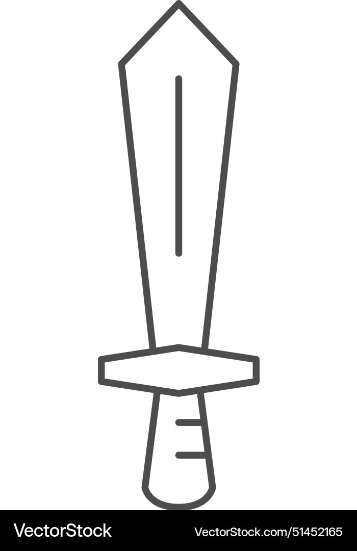 Medieval sword line outline icon Royalty Free Vector Image