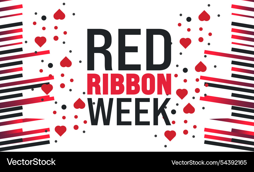 October is red ribbon week background template Vector Image