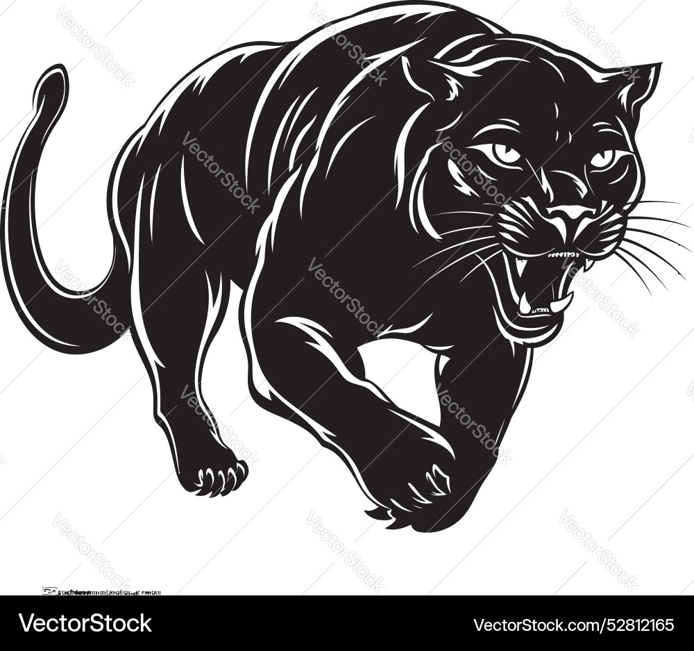Roaring runner running panther icon prowl Vector Image