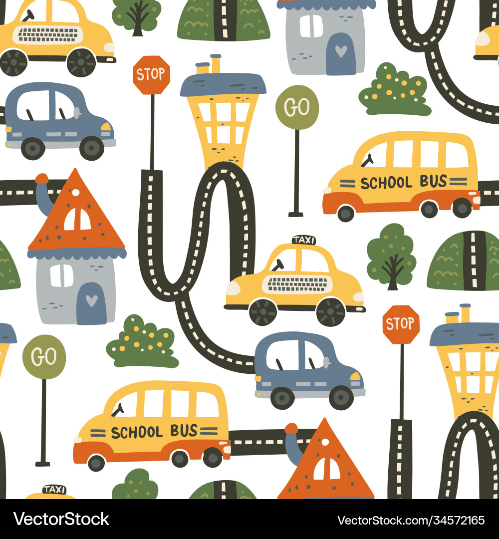 Seamless car pattern background Royalty Free Vector Image