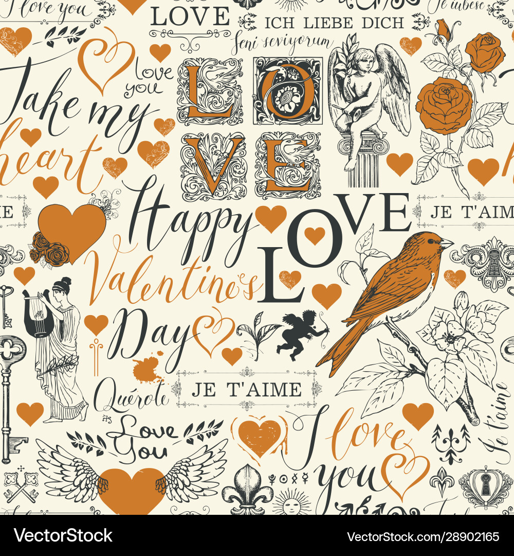 Seamless pattern with sketches on theme Royalty Free Vector