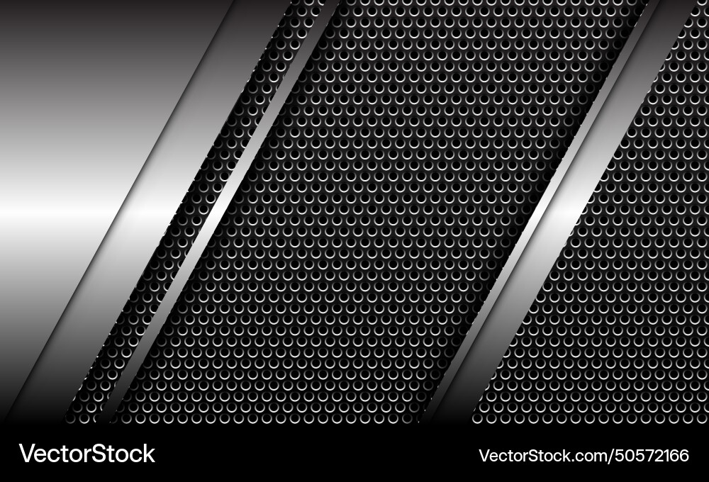 Abstract silver line slash shadow on black circle Vector Image