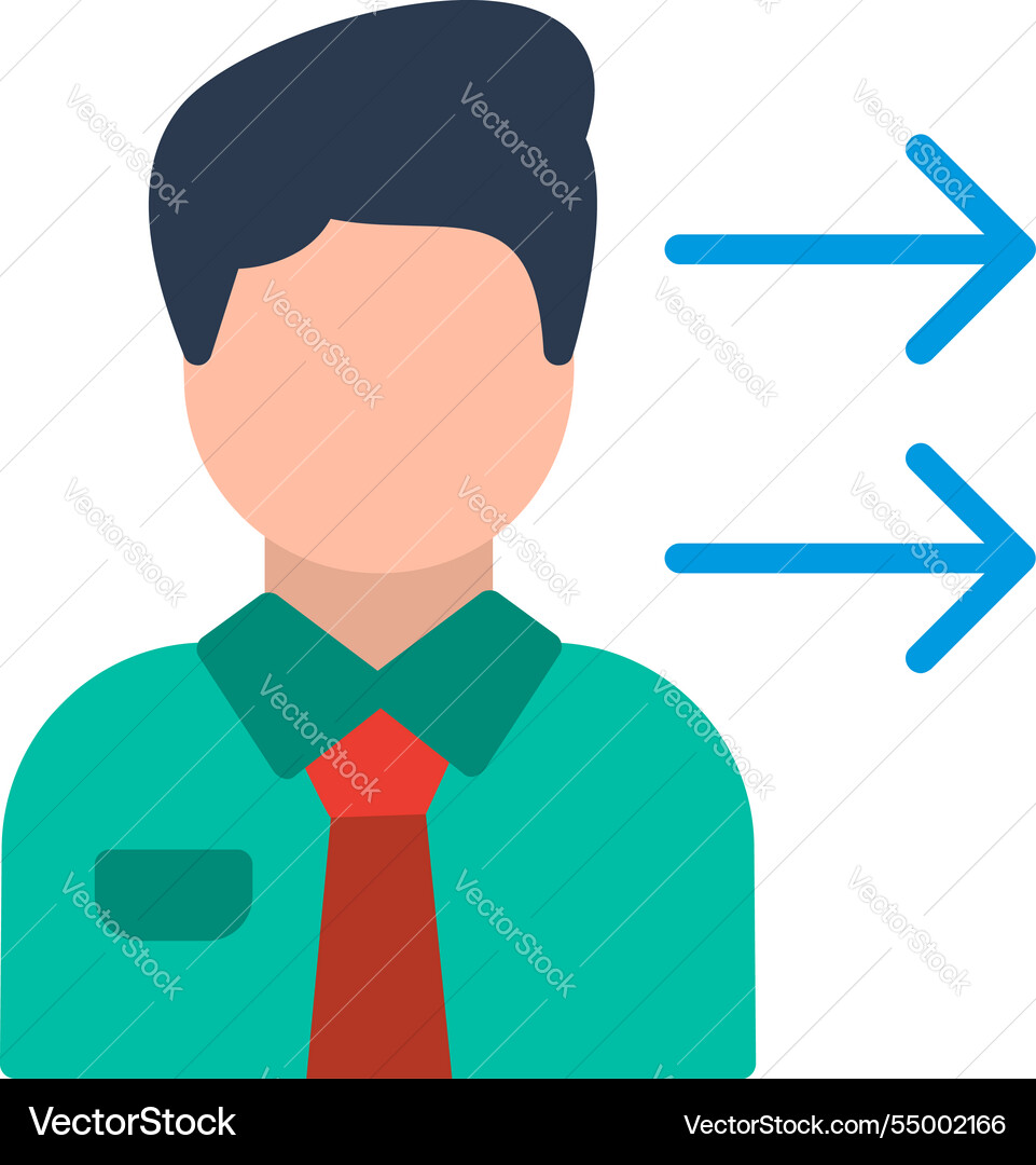 Dismissal flat icon design Royalty Free Vector Image