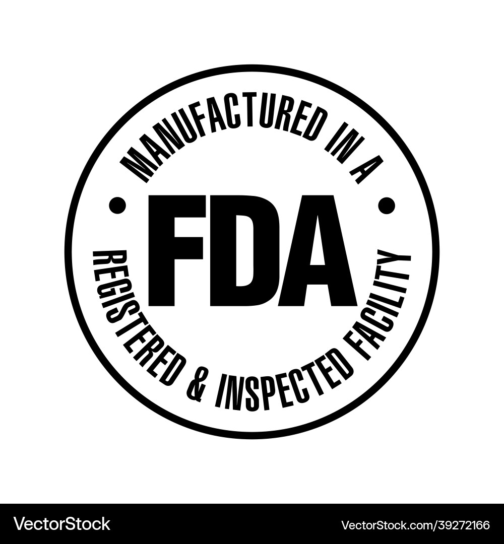 FDA Registered Facility Logo Royalty Free Vector Image