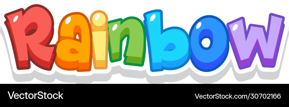 Font design for word rainbow in color Royalty Free Vector