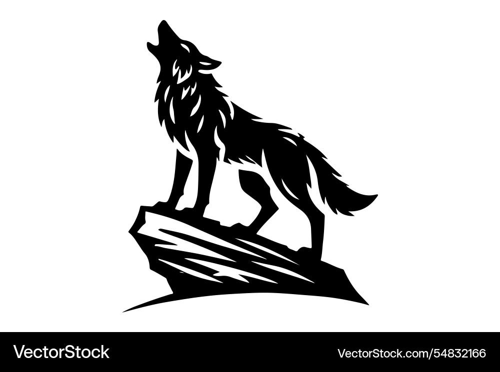 Lone wolf silhouette Royalty Free Vector Image