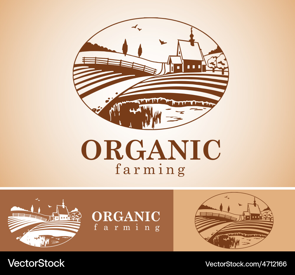 Organic farming design element Royalty Free Vector Image