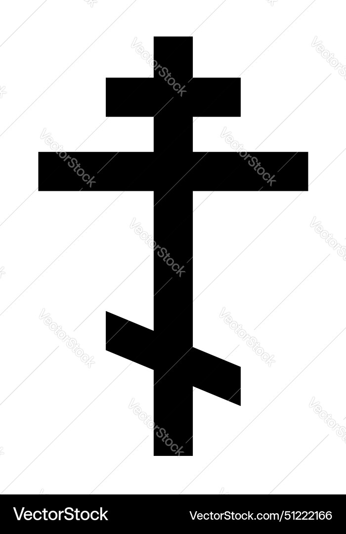 Orthodox cross black and white silhouette Vector Image