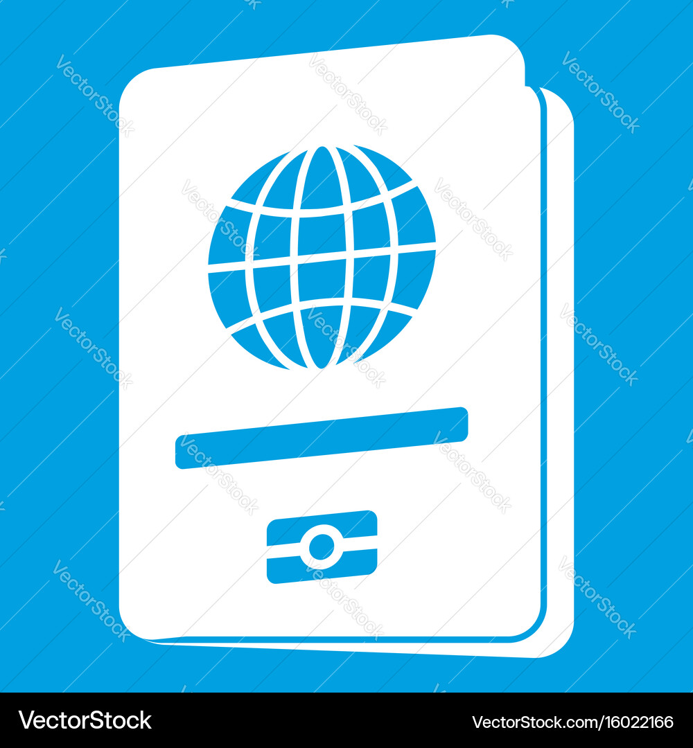 Passport icon white Royalty Free Vector Image - VectorStock