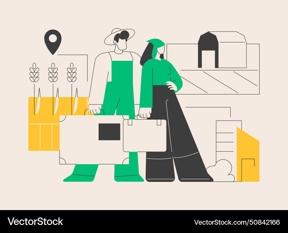 Rural migration abstract concept Royalty Free Vector Image