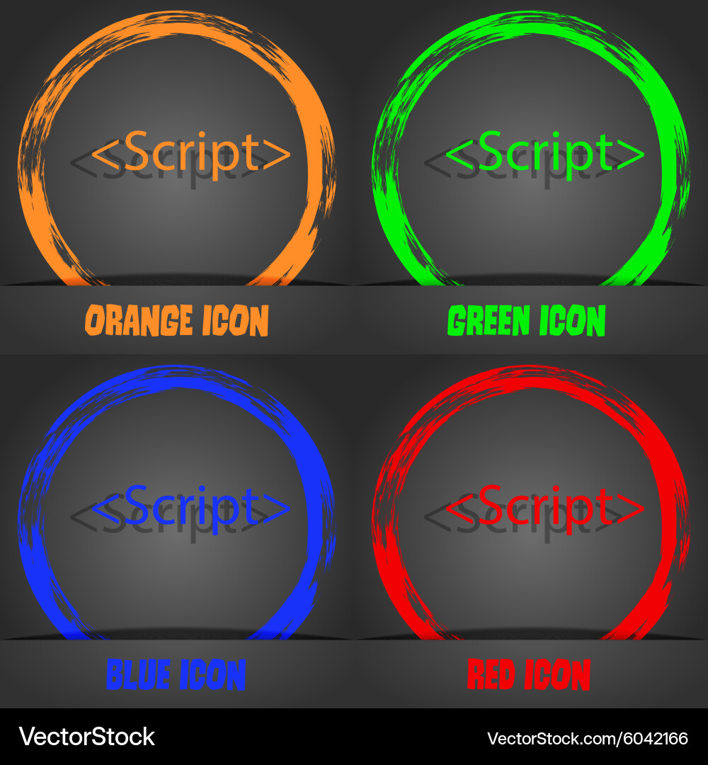 Script Sign Icon Javascript Code Symbol Royalty Free Vector