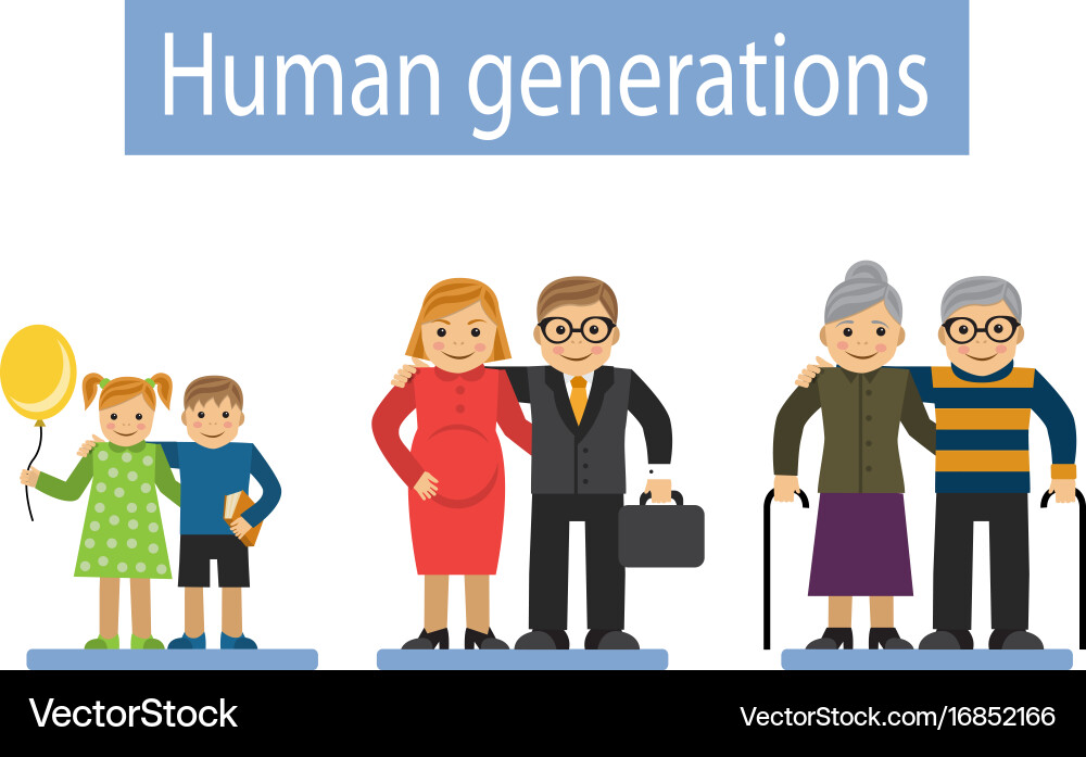 Three generations of the family Royalty Free Vector Image